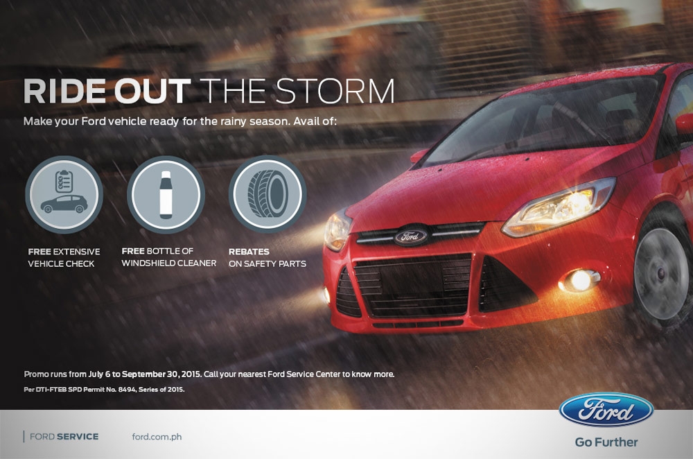 Get your Ford ready for the rainy season with the “Ride out the Storm ...