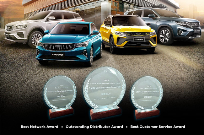 Geely Philippines wins the Outstanding Distributor, Best Network, and ...